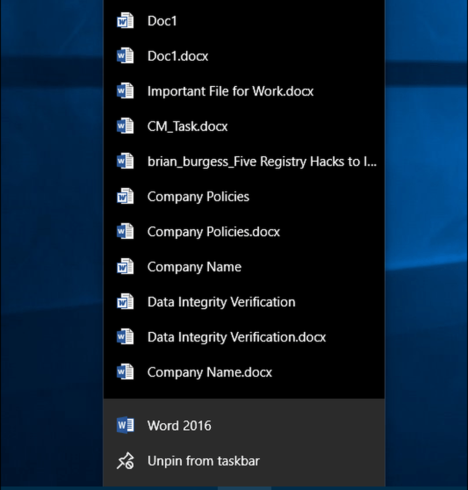 Windows list